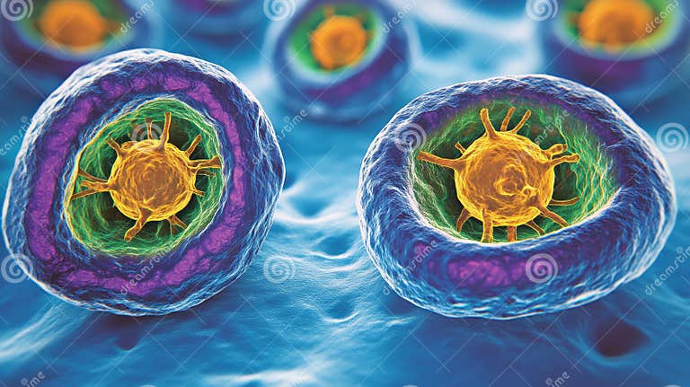 Intricate Microscopic Image of a Cell Encapsulated within Another Cell ...