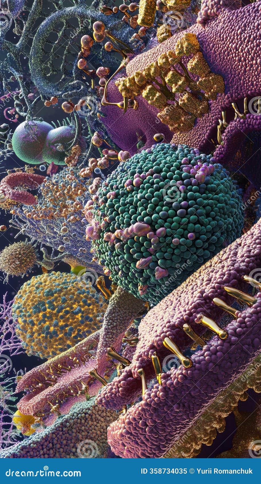 Intricate 3D Microscopic View Of Blood Cells: Erythrocytes, Leukocytes ...