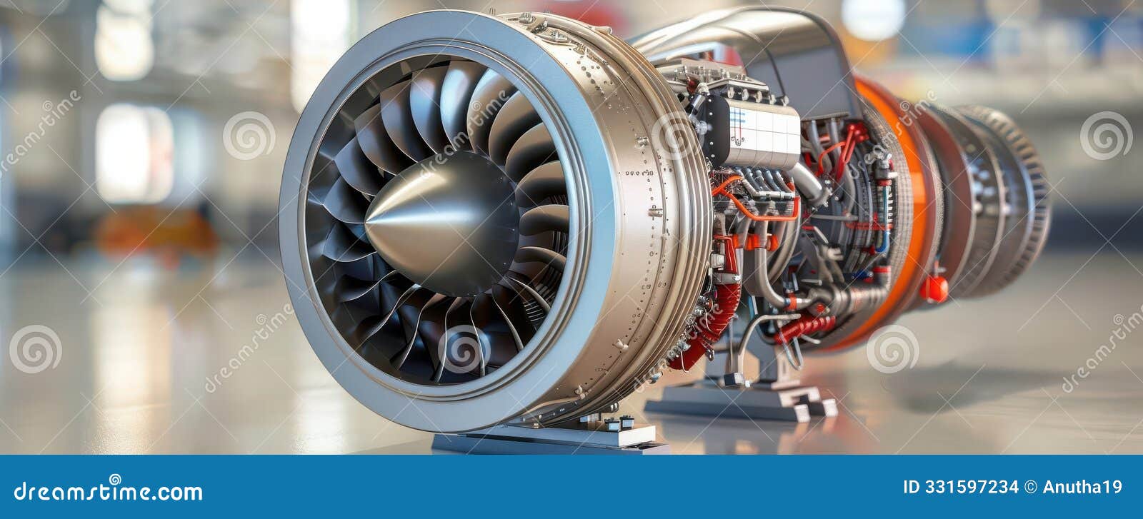 Intricate Model of Jet Engine, Showcasing Engineering Precision and ...
