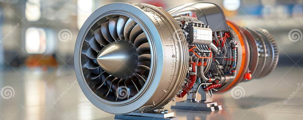 Intricate Model of Jet Engine, Showcasing Engineering Precision and ...