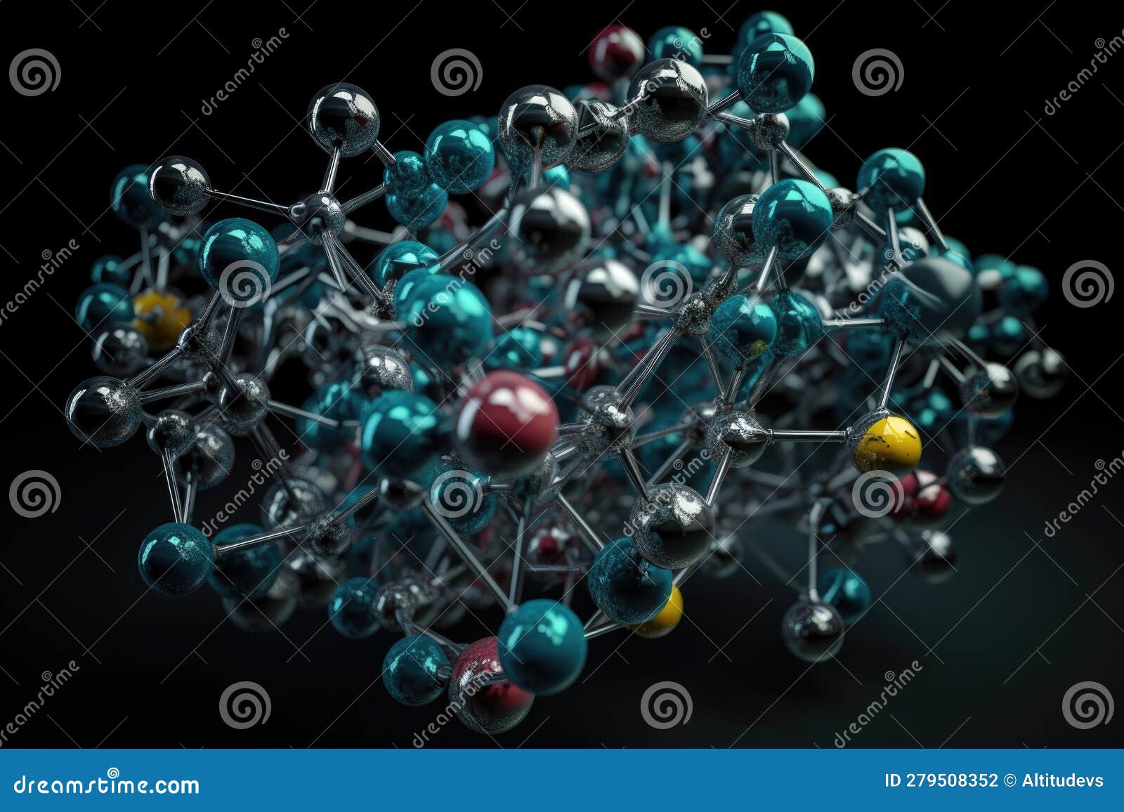 An Intricate Molecular Structure, with Each Component Interacting with ...