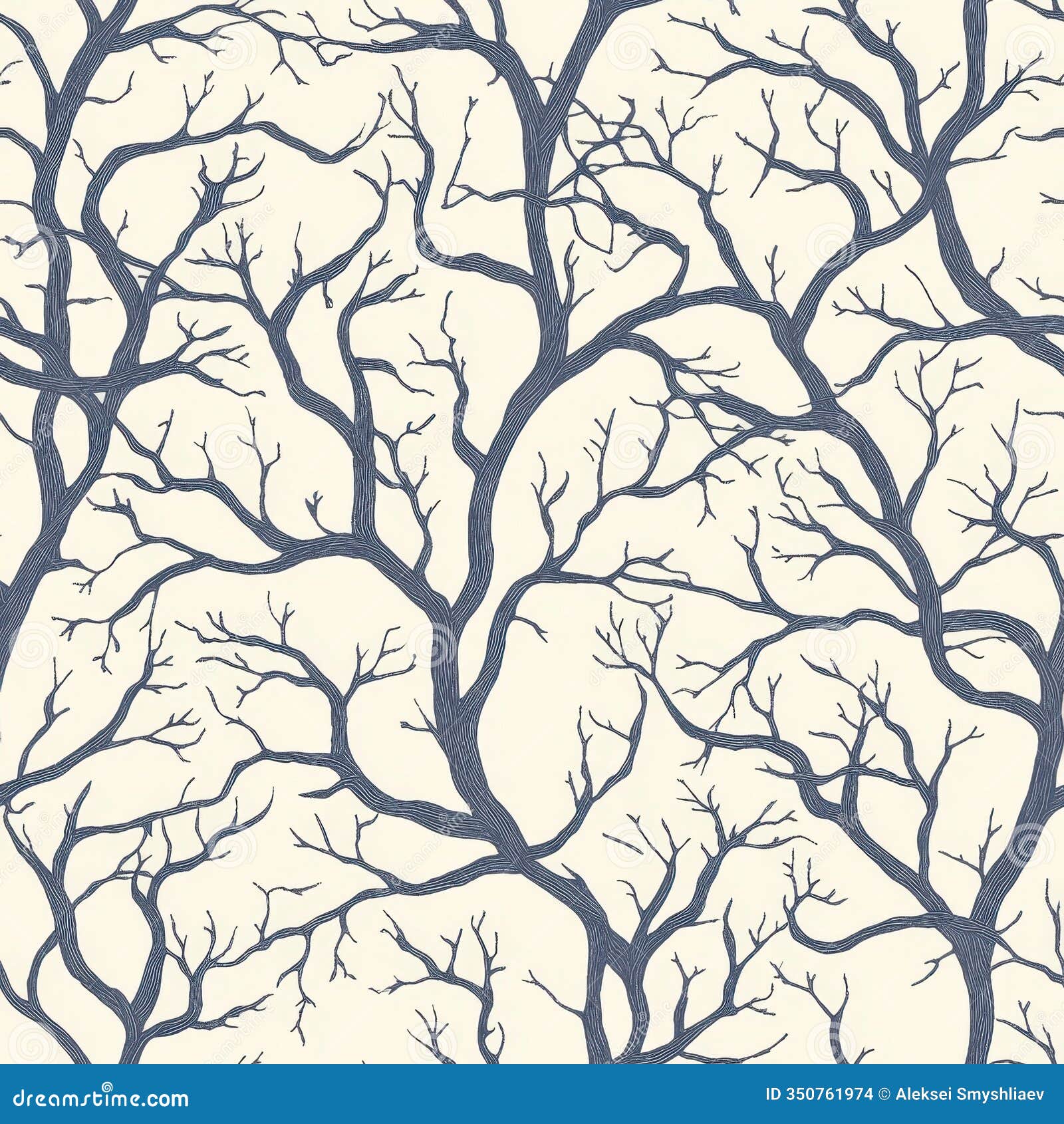 Intricate Monochrome Tree Branch Pattern Design for Nature-Inspired ...
