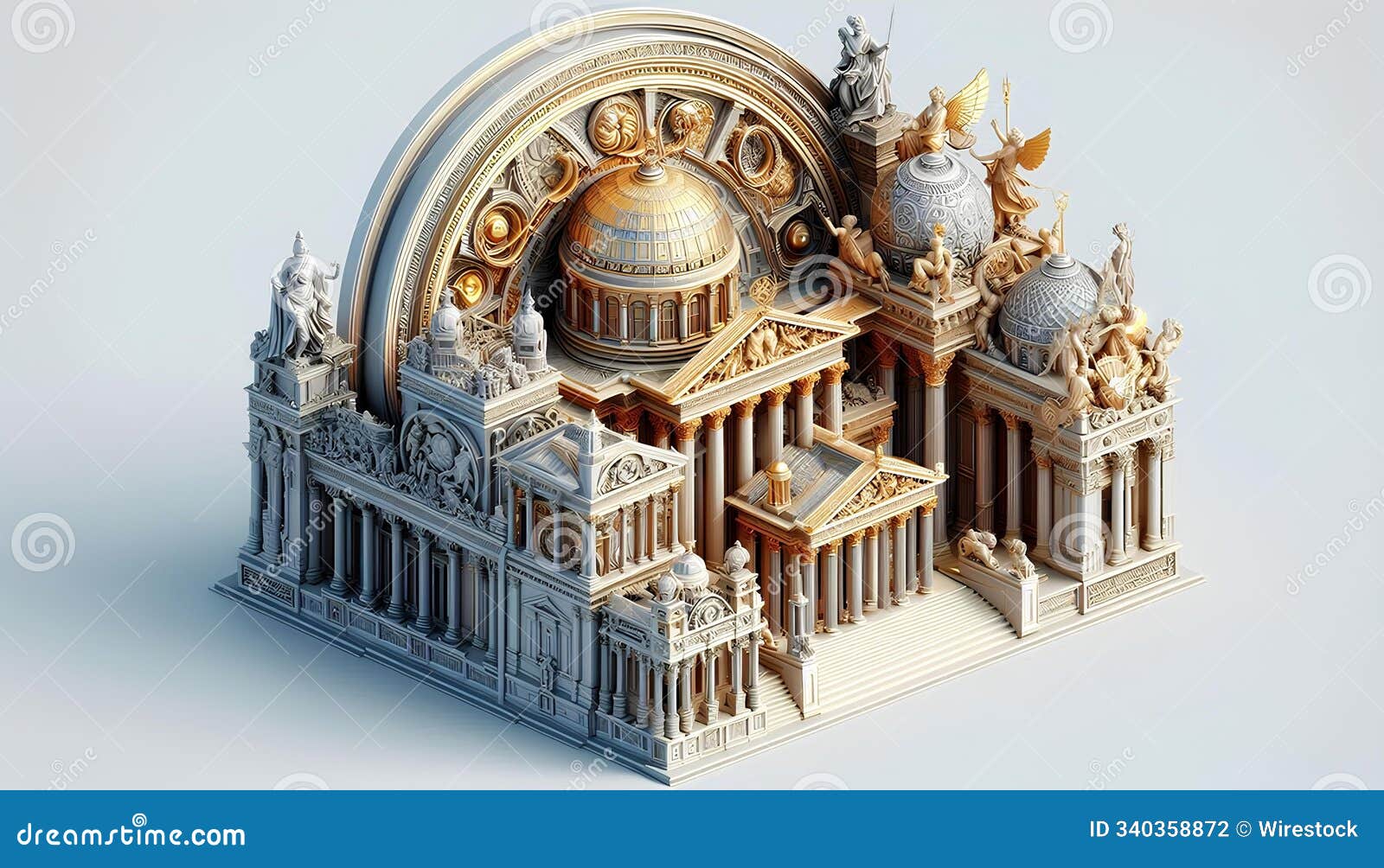 A Neoclassical Model Of The Parthenon, An Ancient Greek Temple ...