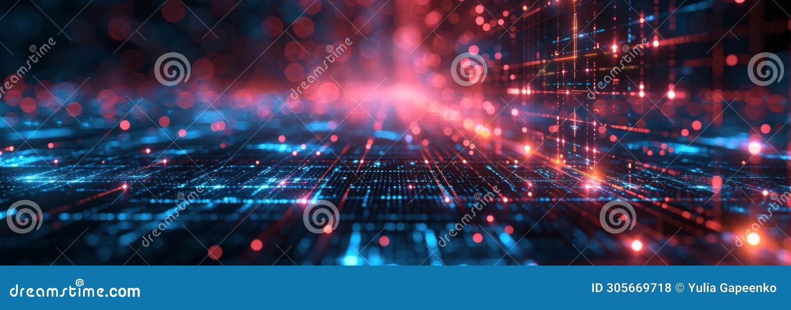 Intricate Neon Grids Overlay a Dark Background Stock Photo - Image of ...