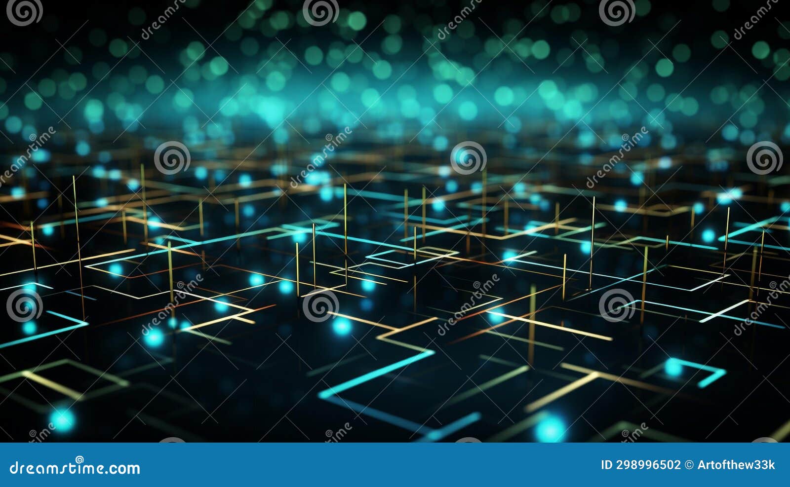 Futuristic Circuitry Network on Holographic Interface Stock ...