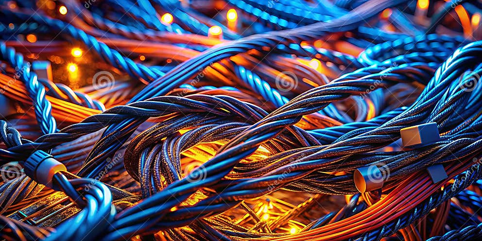 Intricate Network Cable System a Stunning Visual of Data Flow and ...