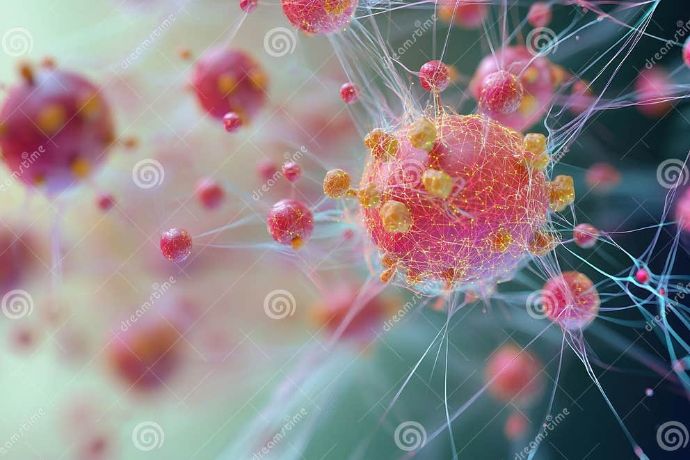 Intricate Network of Colorful Cells and Structures Revealing Biological ...