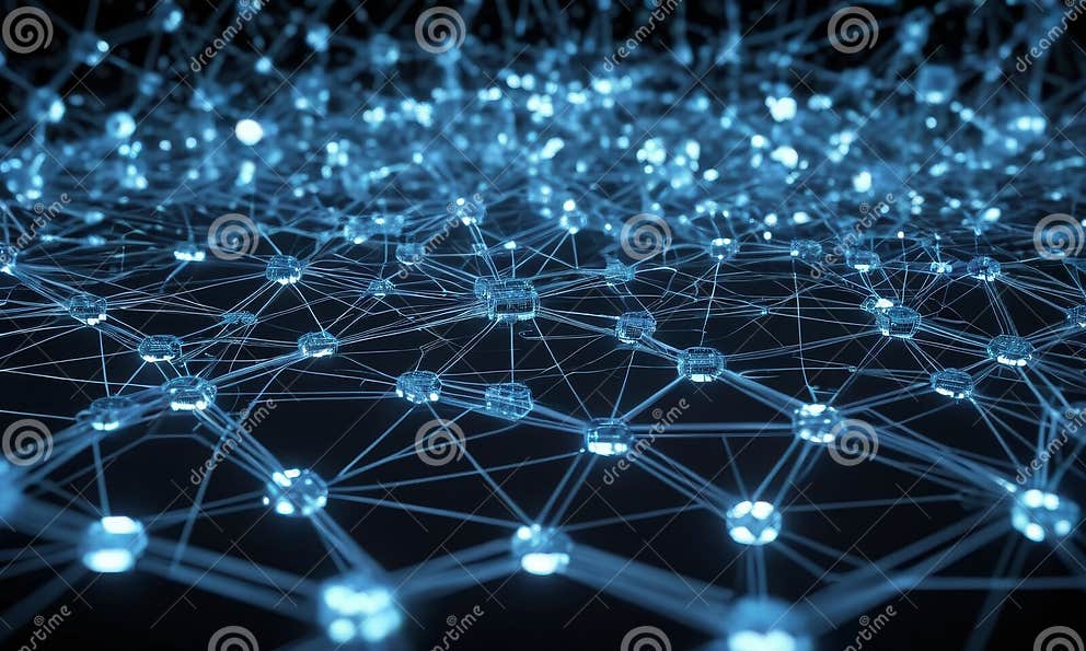 Intricate Network of Connected Nodes Stock Image - Image of links ...