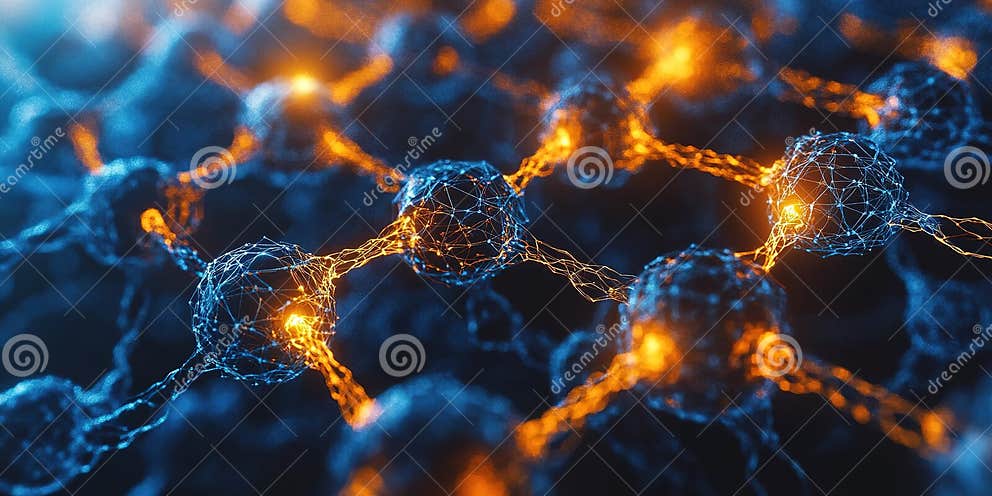 Intricate Network of Illuminated Particles Showcasing Advanced ...