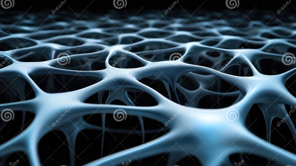 Intricate Network of Interconnected Blue Structures Resembling Neural Pathways, AI Stock Image ...