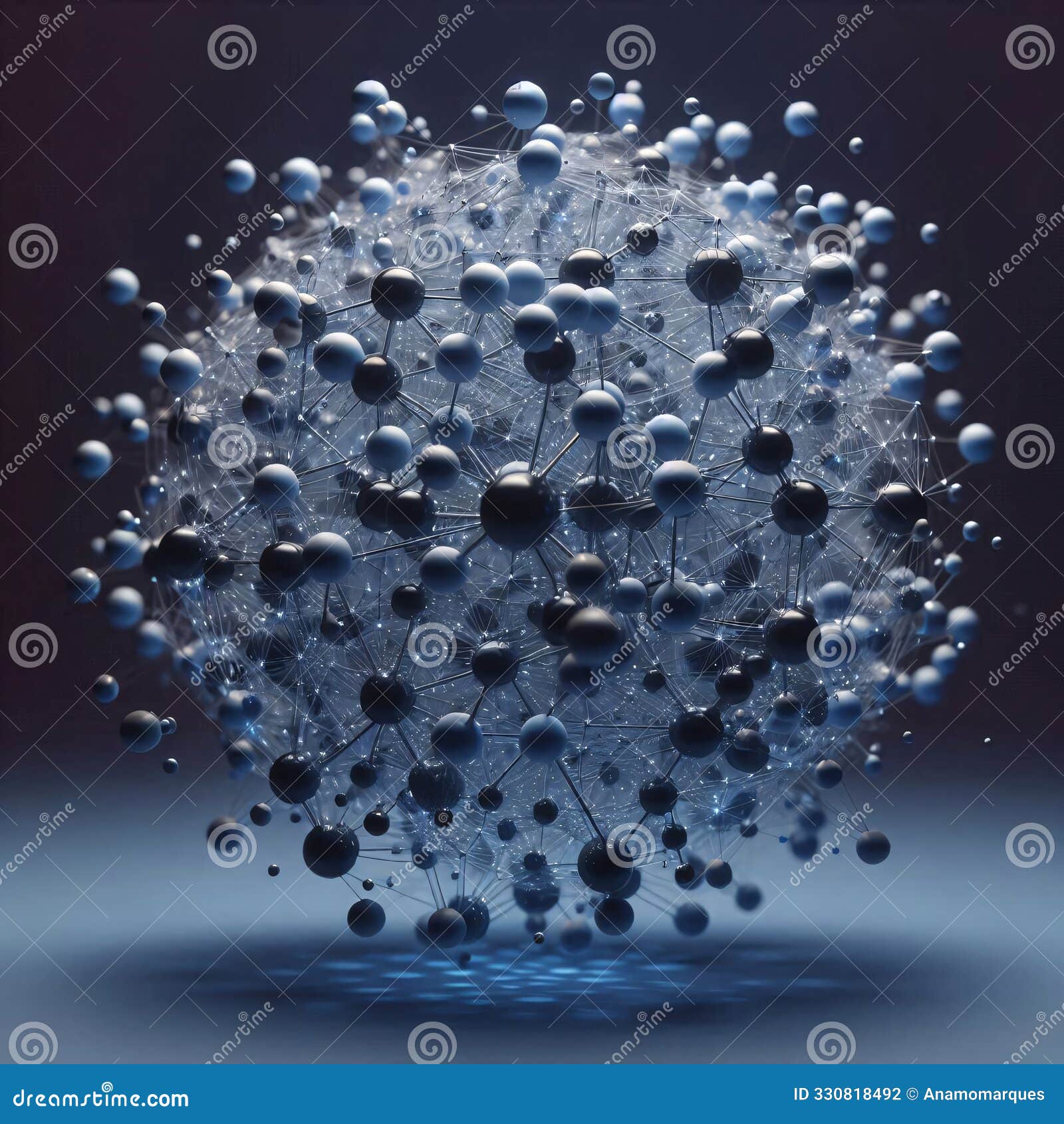 Intricate Network of Interconnected Spheres Forming a Complex ...