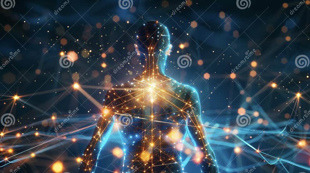 The Intricate Network of Lines and Points Marked on a Persons Back ...