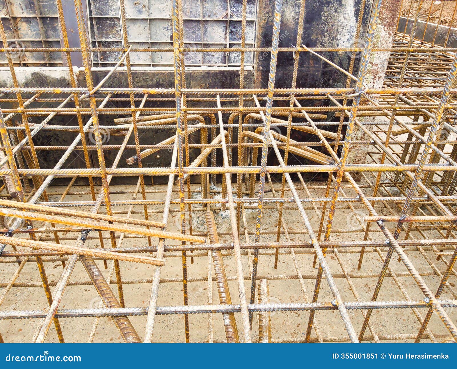 Intricate Network of Rebar and Concrete Forms the Foundation of a ...