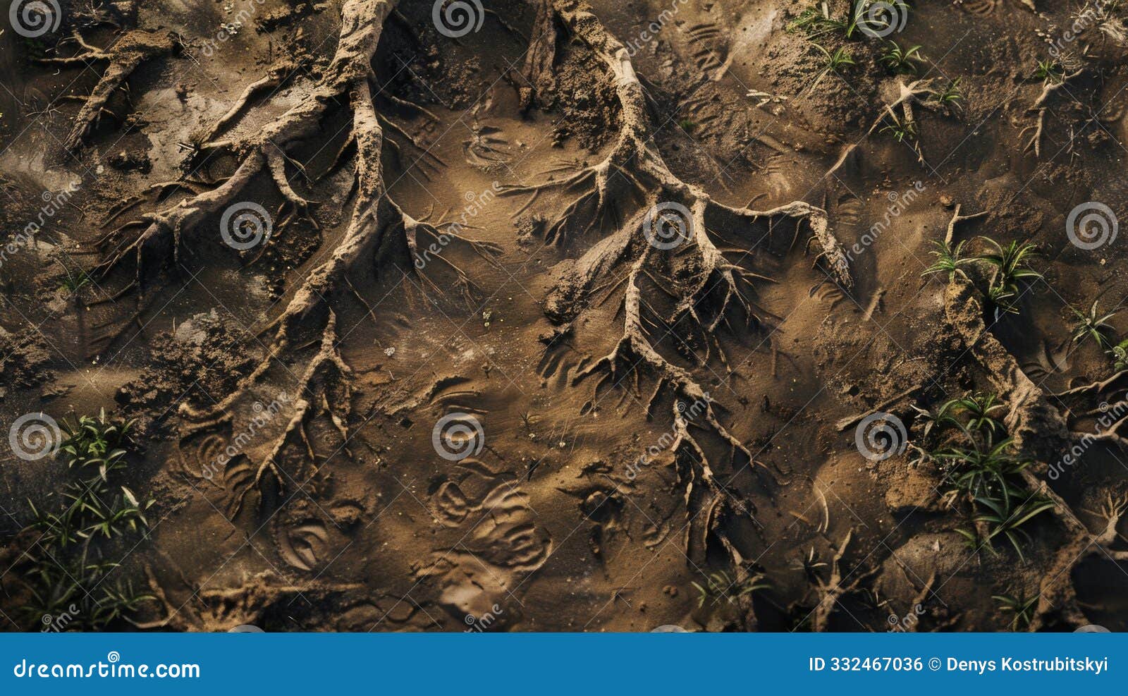 Intricate Network of Tree Roots in Forest Soil Stock Illustration ...