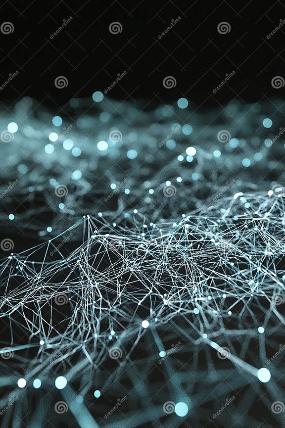 Intricate Neural Network Grid Visualization with Brilliant Synaptic ...