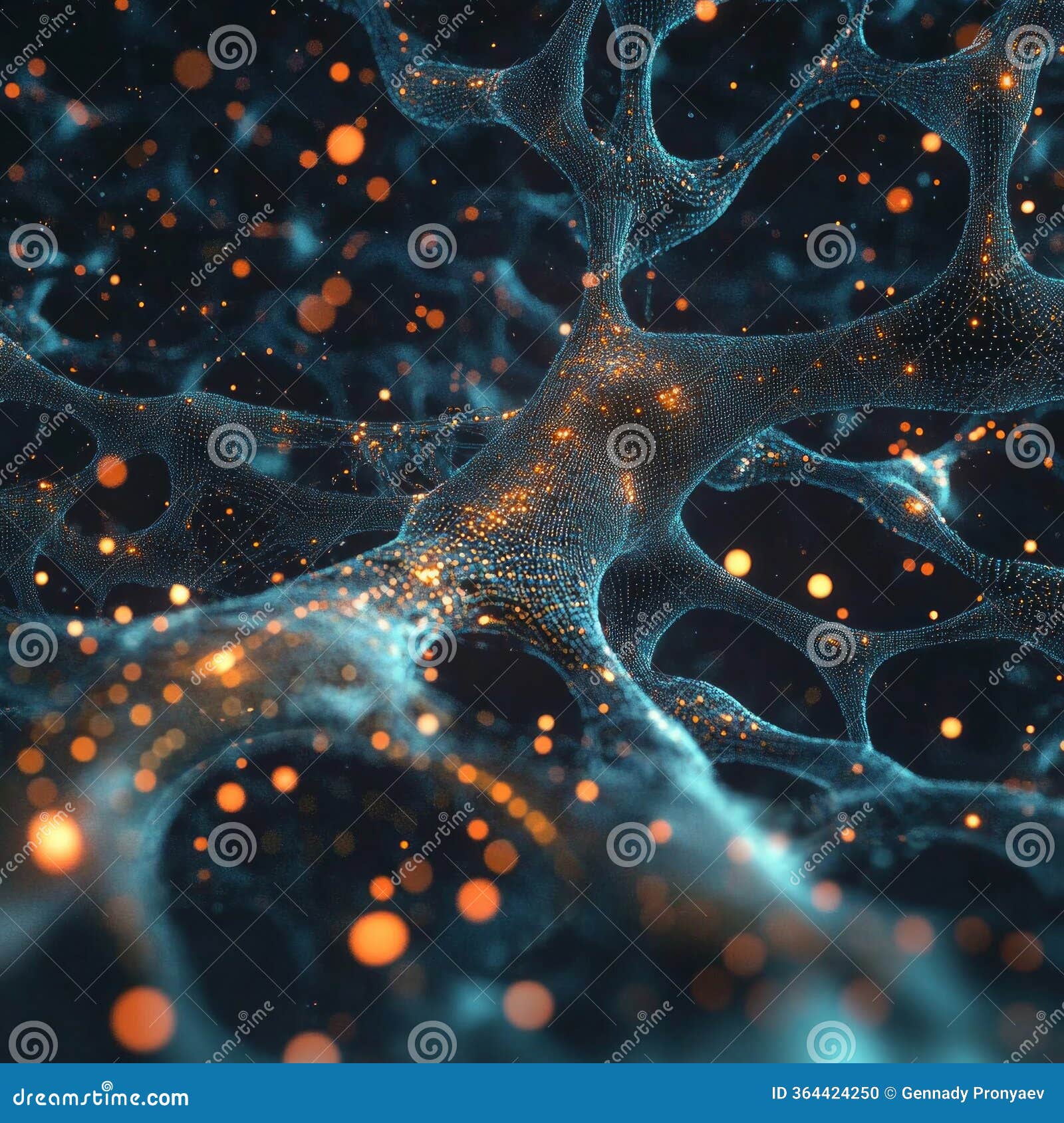 A Sci-Fi Visualization Of Bioluminescent Neurons And Synaptic Networks ...