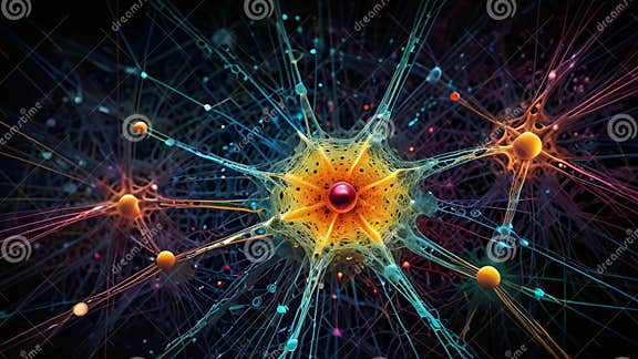 Neural Network Dynamics Visualized With Interconnecting Nodes Synaptic Patterns And