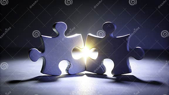 Intricate Night Connection Two Interlocking Puzzle Pieces Symbolize ...