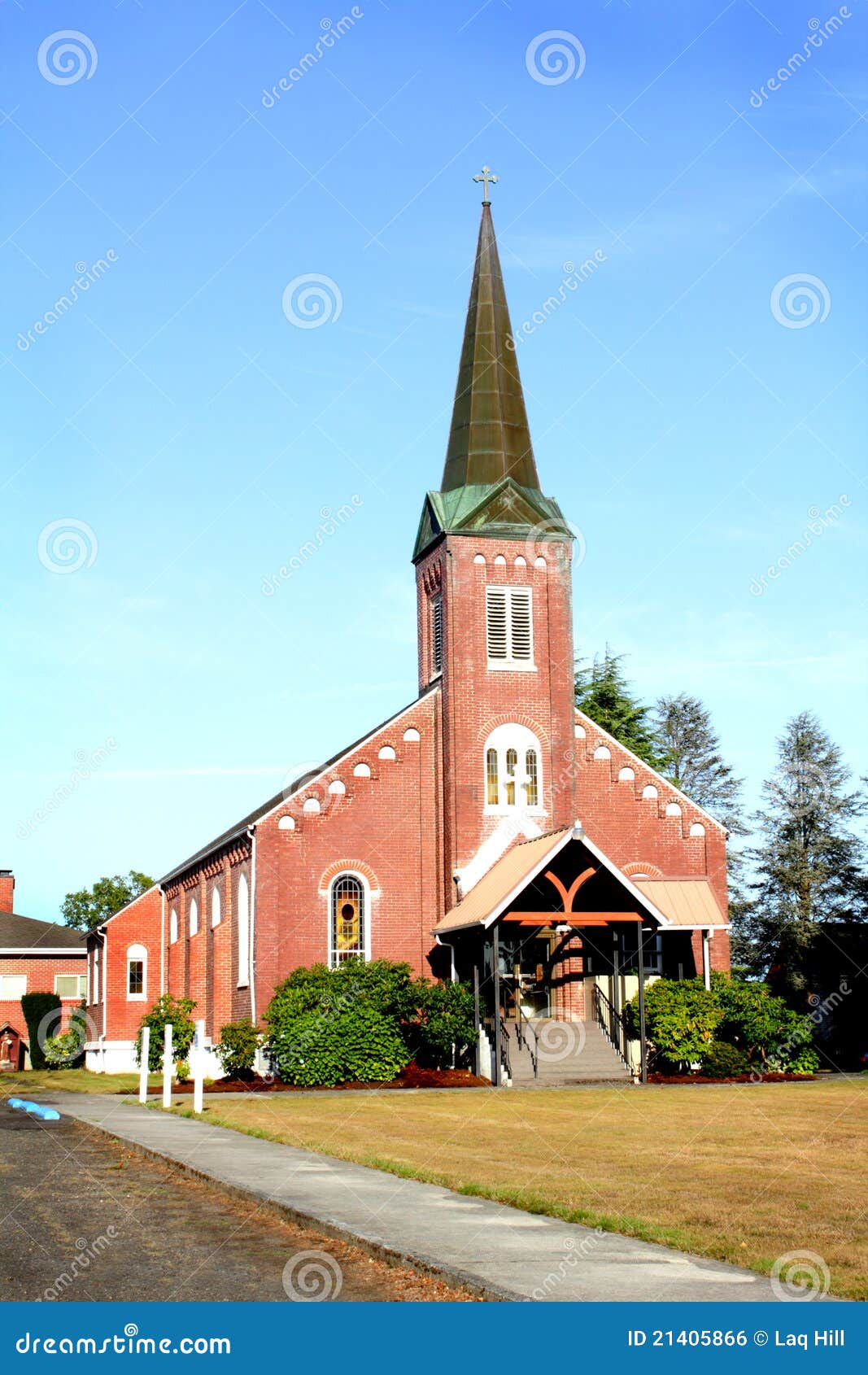 Intricate Old Brick Church stock photo. Image of field - 21405866