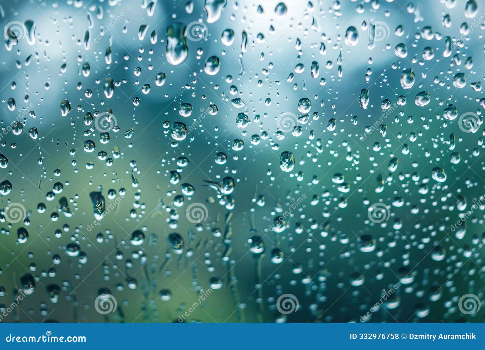An Intricate Pattern is Captured As Raindrops Drip from a Glass Window ...