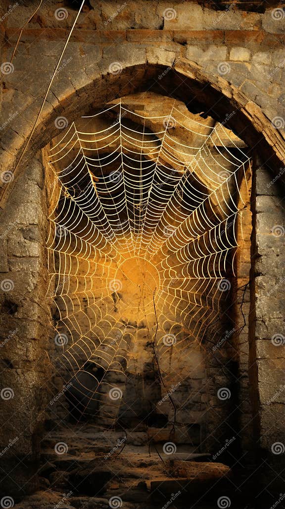 The Intricate Pattern of a Spider S Web Stock Illustration ...