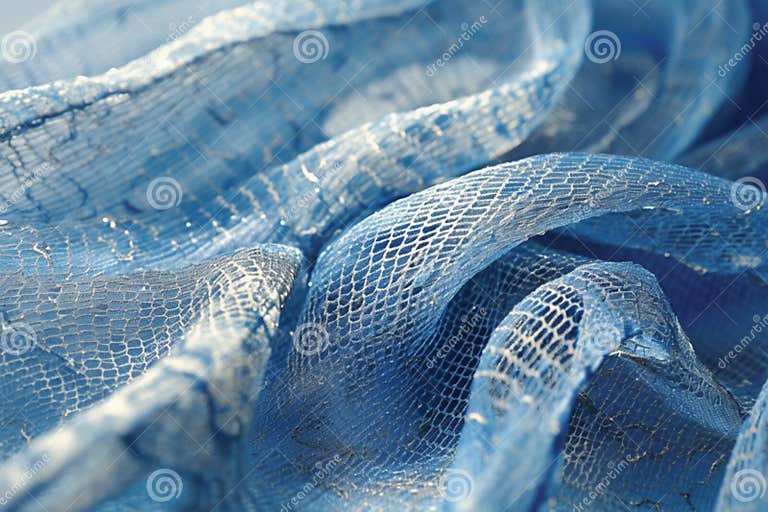 Intricate Pattern and Texture of Blue Netting Up Close View Stock ...