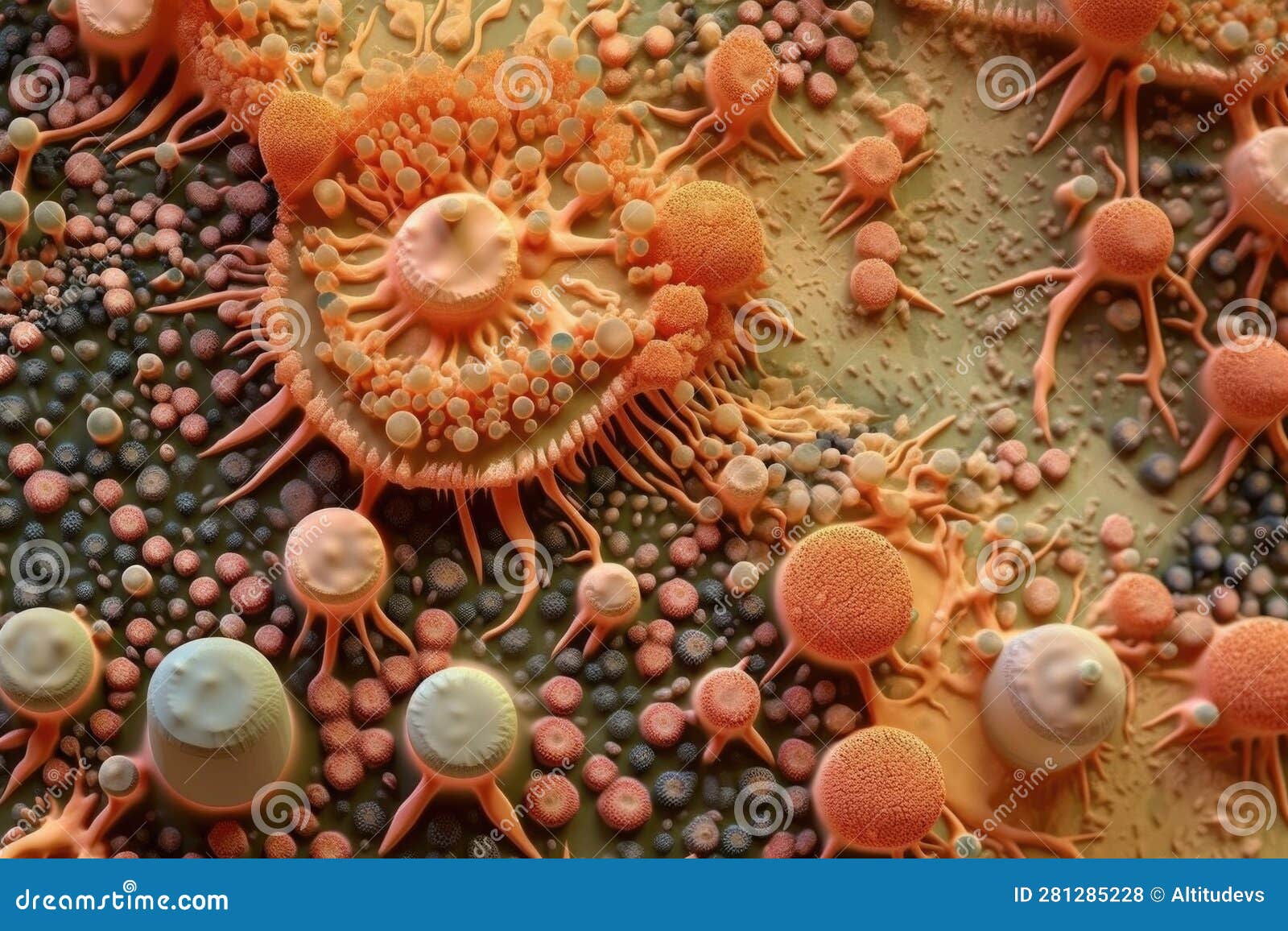 Intricate Patterns of Bacteria Colonies Stock Illustration ...