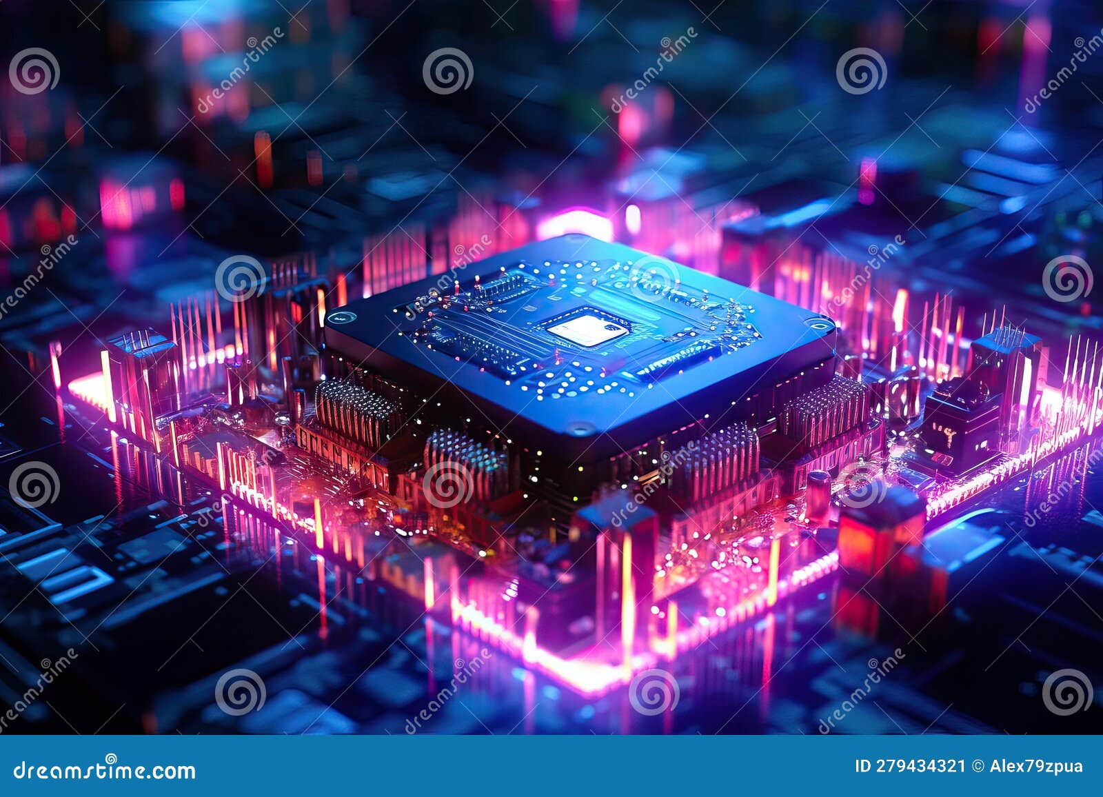 Intricate Patterns of Computer Circuit Boards Illuminated with Neon ...