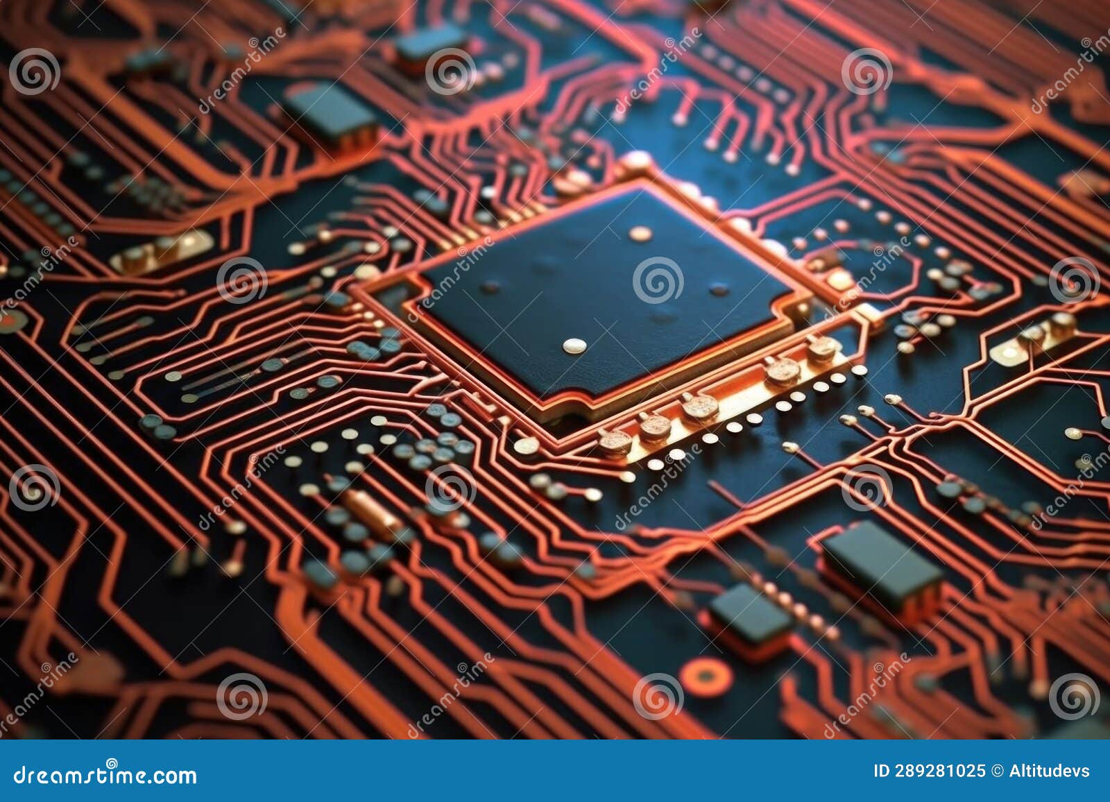 Intricate Patterns of Conductive Tracks on a Microchip Stock Image ...