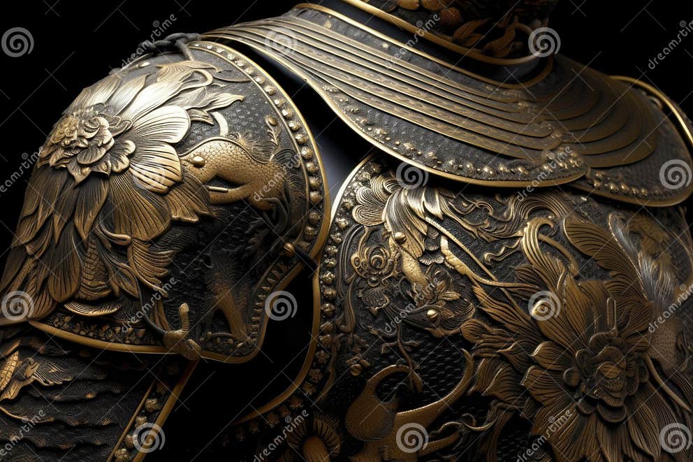 Intricate Patterns on Samurai Armor Stock Illustration - Illustration ...