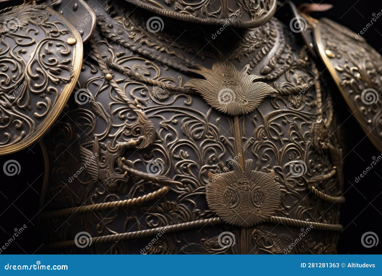 Intricate Patterns on Samurai Armor Stock Illustration - Illustration ...