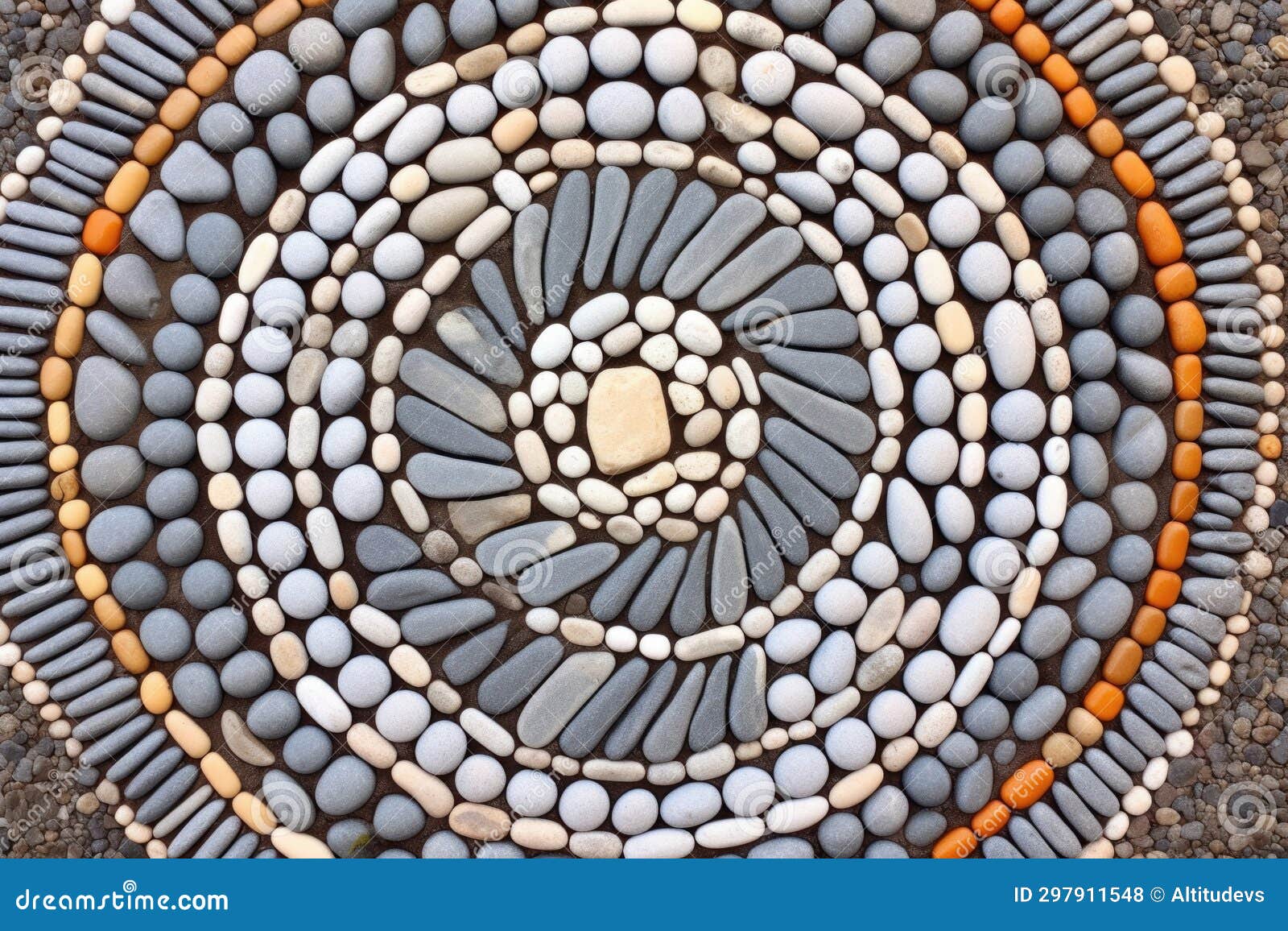 Intricate Pebble Design on a Pavement Stock Photo - Image of abstract ...