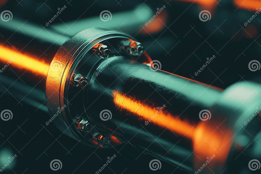 Intricate Pipe System on Dark Background Stock Illustration ...
