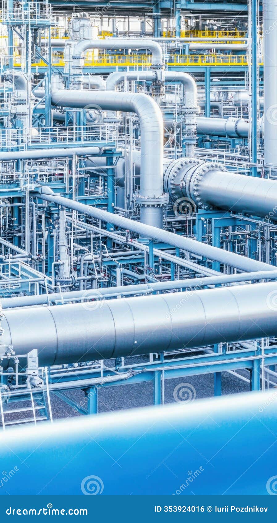 Complex Network of Pipes and Valves in Industrial Plant Stock Photo ...