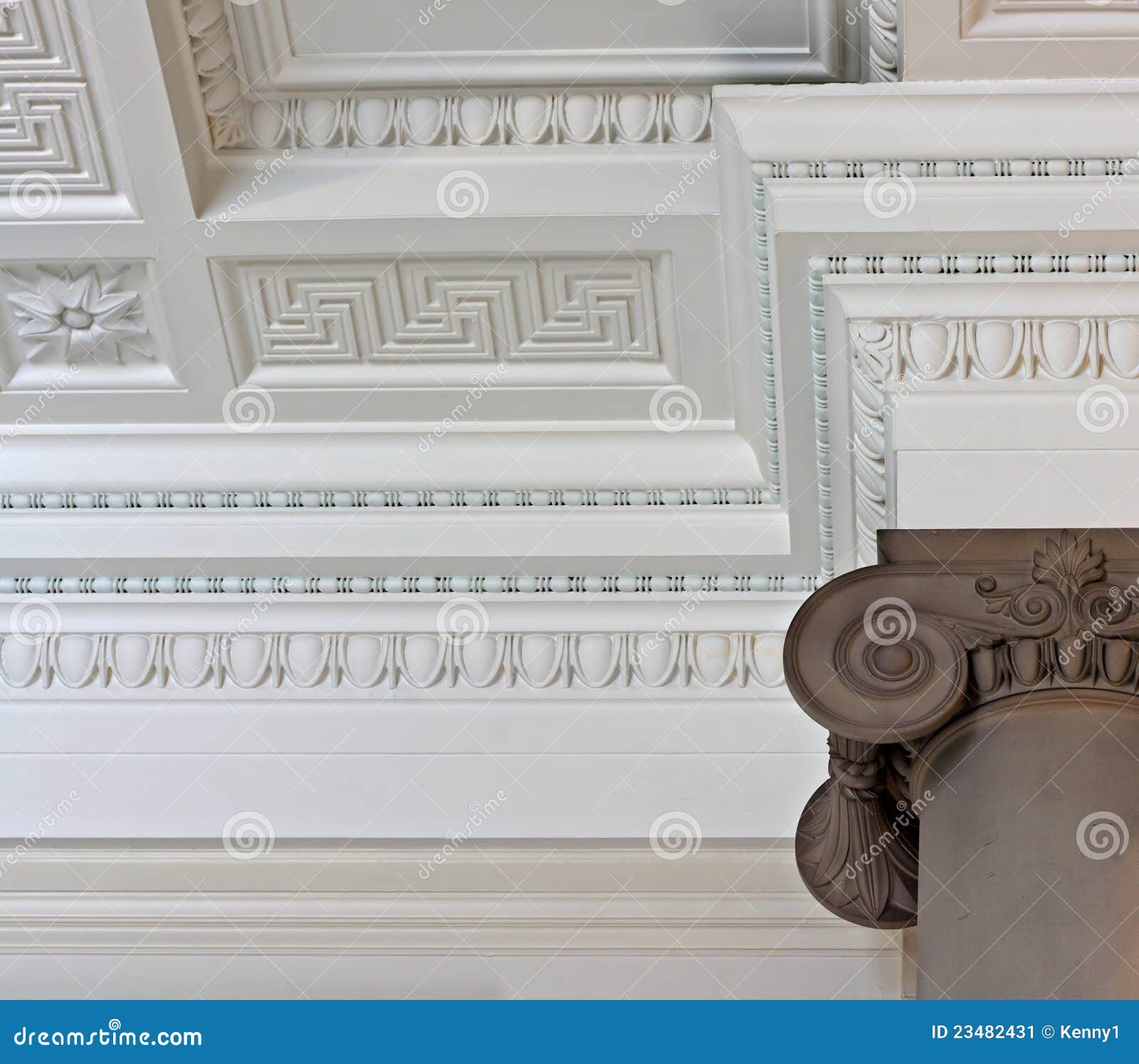 Intricate Plaster Cornice Ceiling Stock Image - Image of intricate ...