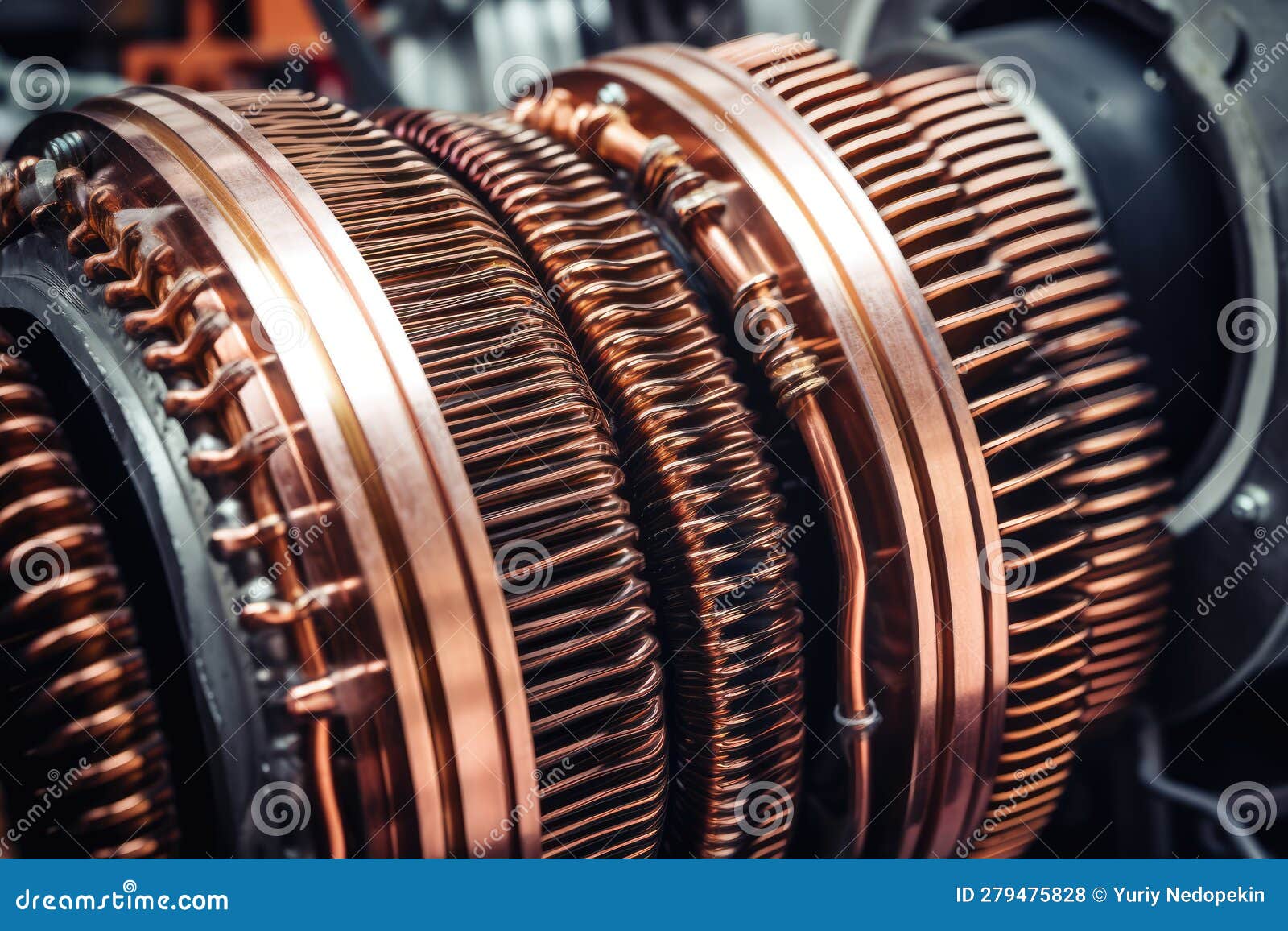 Modern Big Copper Powerful Motor. Generative AI Stock Illustration ...