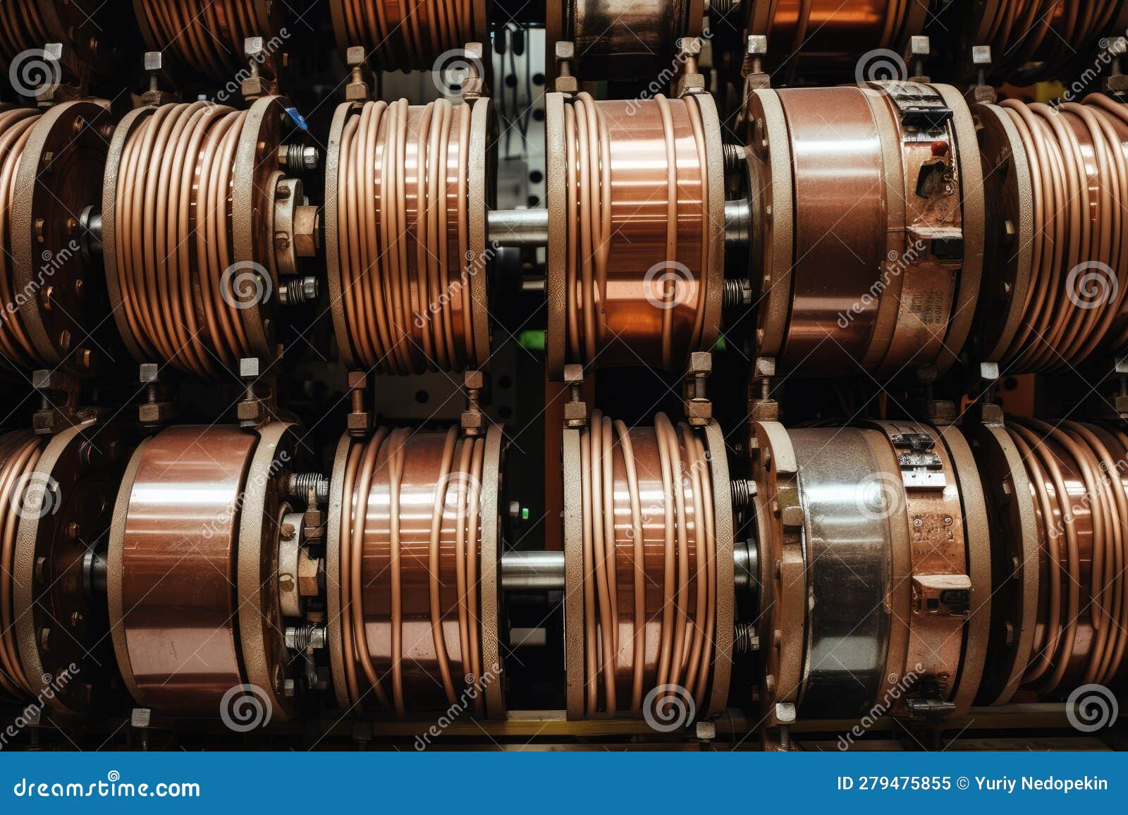 Modern Big Copper Powerful Motor. Generative AI Stock Illustration ...