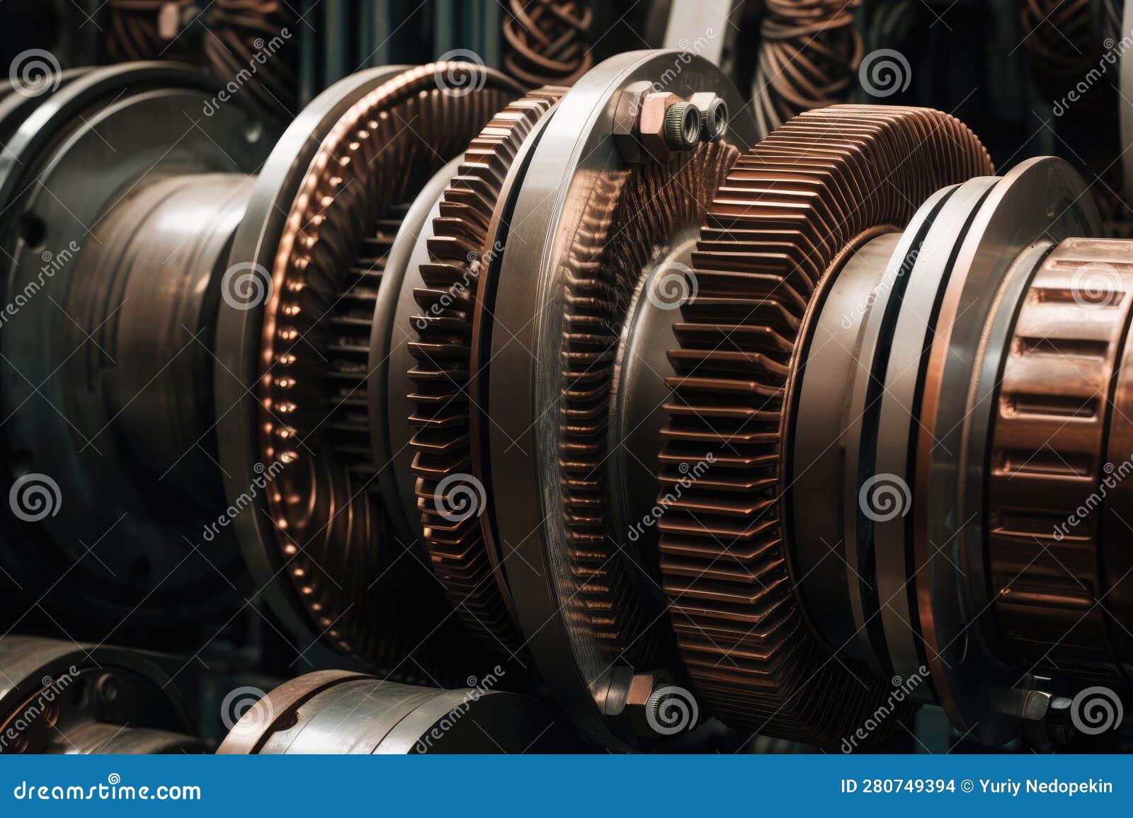 Modern Big Copper Powerful Motor. Generative AI Stock Illustration ...