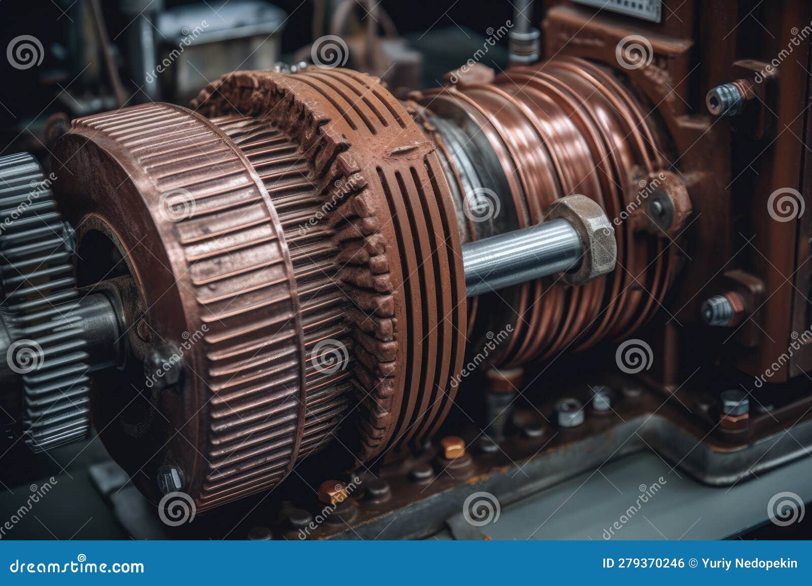 Modern Big Copper Powerful Motor. Generative AI Stock Illustration ...