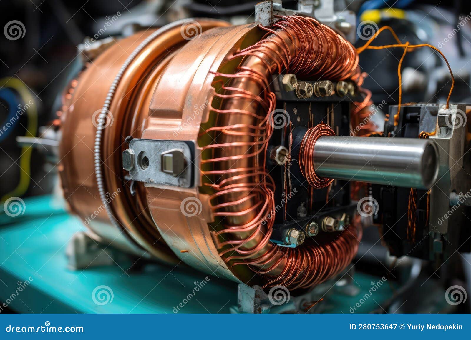 Modern Big Copper Powerful Motor. Generative AI Stock Image - Image of ...