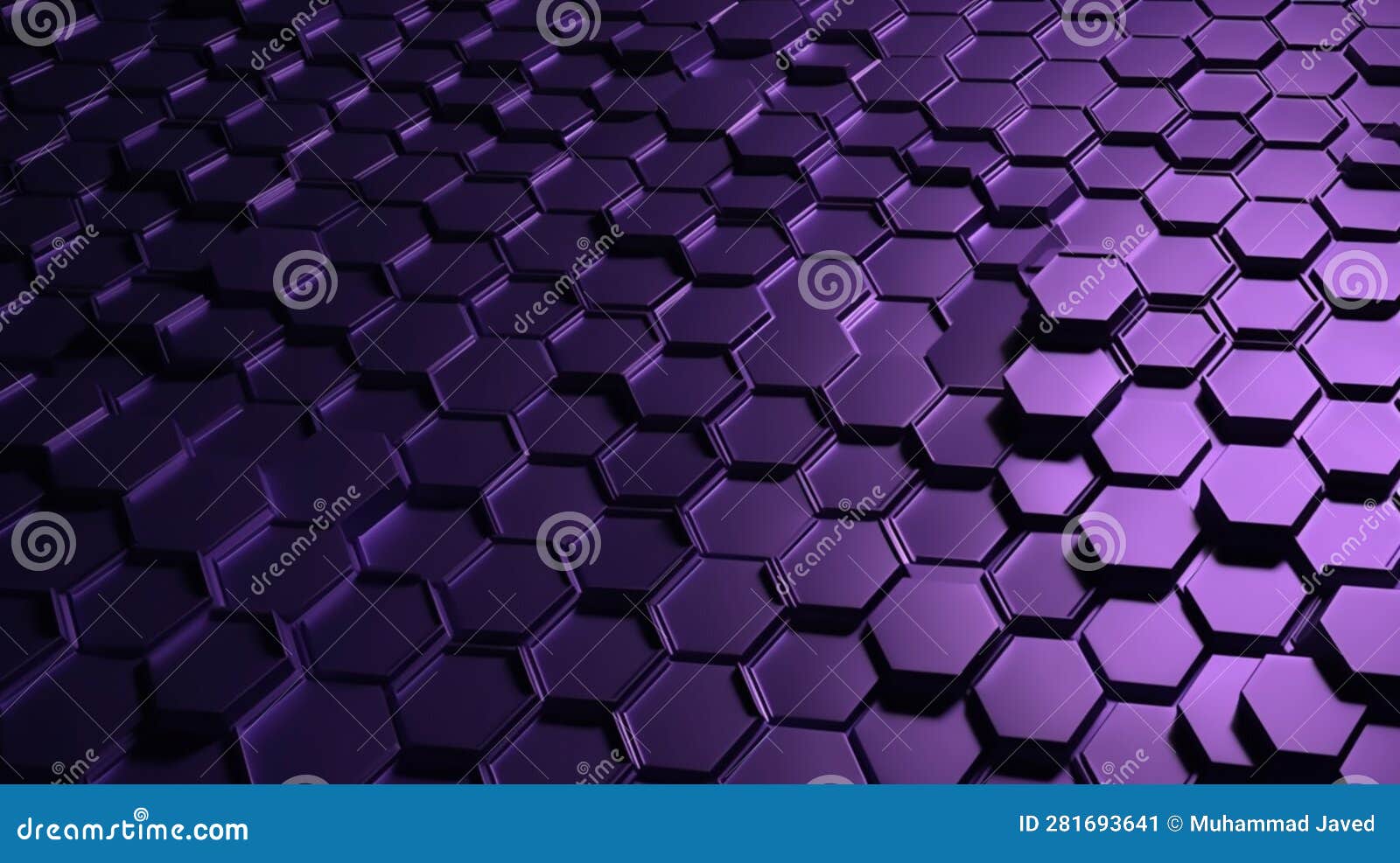 Intricate Purple Hexagonal Patterns on Dark Digital Surface Stock ...