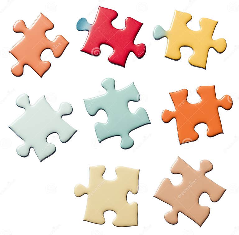 Intricate Puzzle Pieces on Solid Background Stock Illustration ...