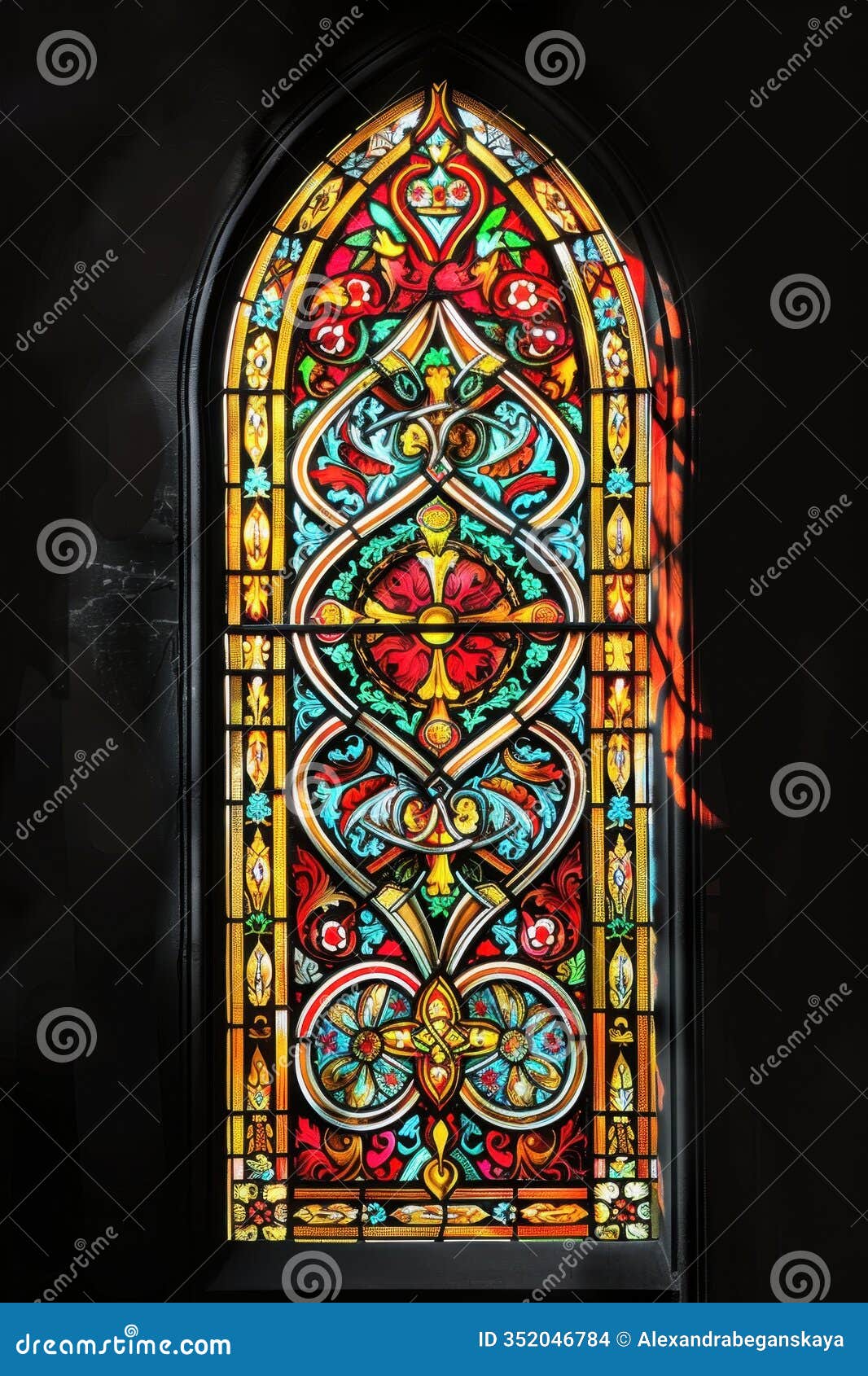 St. David S Intricate Rectangular Stained Glass Window with Vibrant ...