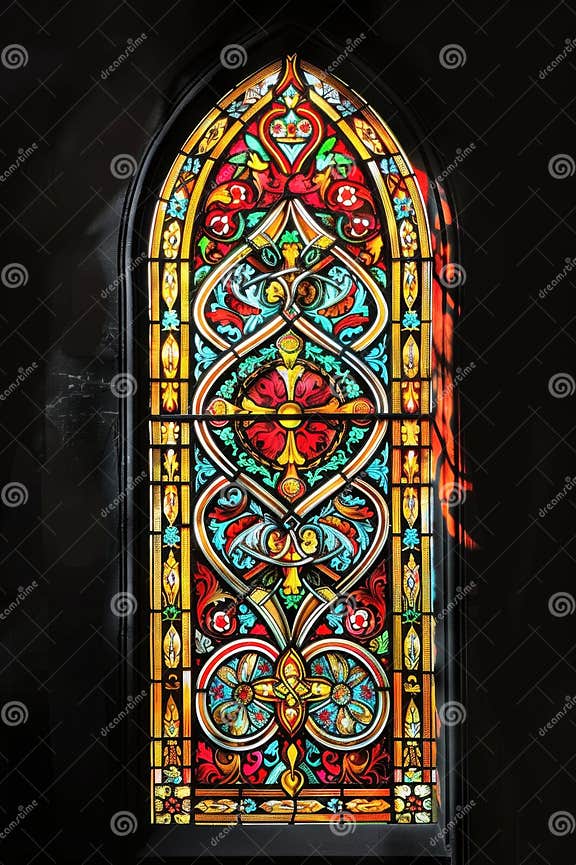 St. David S Intricate Rectangular Stained Glass Window with Vibrant ...