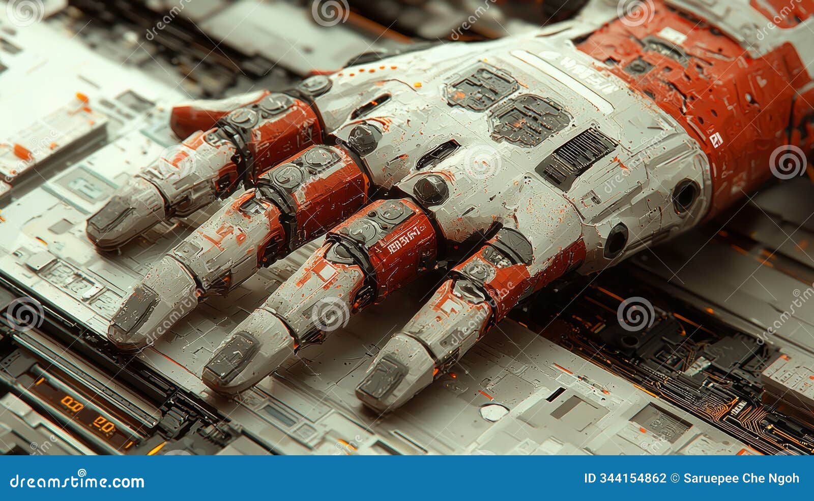 Intricate Robotic Arm Assembling Advanced Mechanisms Stock Illustration ...