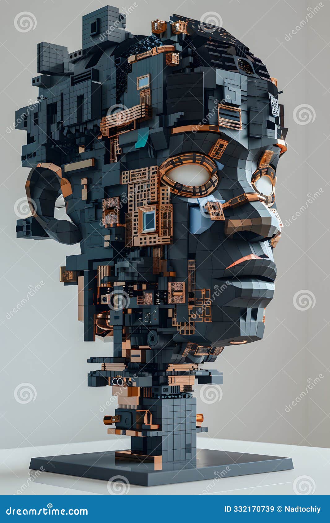 Futuristic Robotic Sculpture with Intricate Circuit Design Stock Image ...