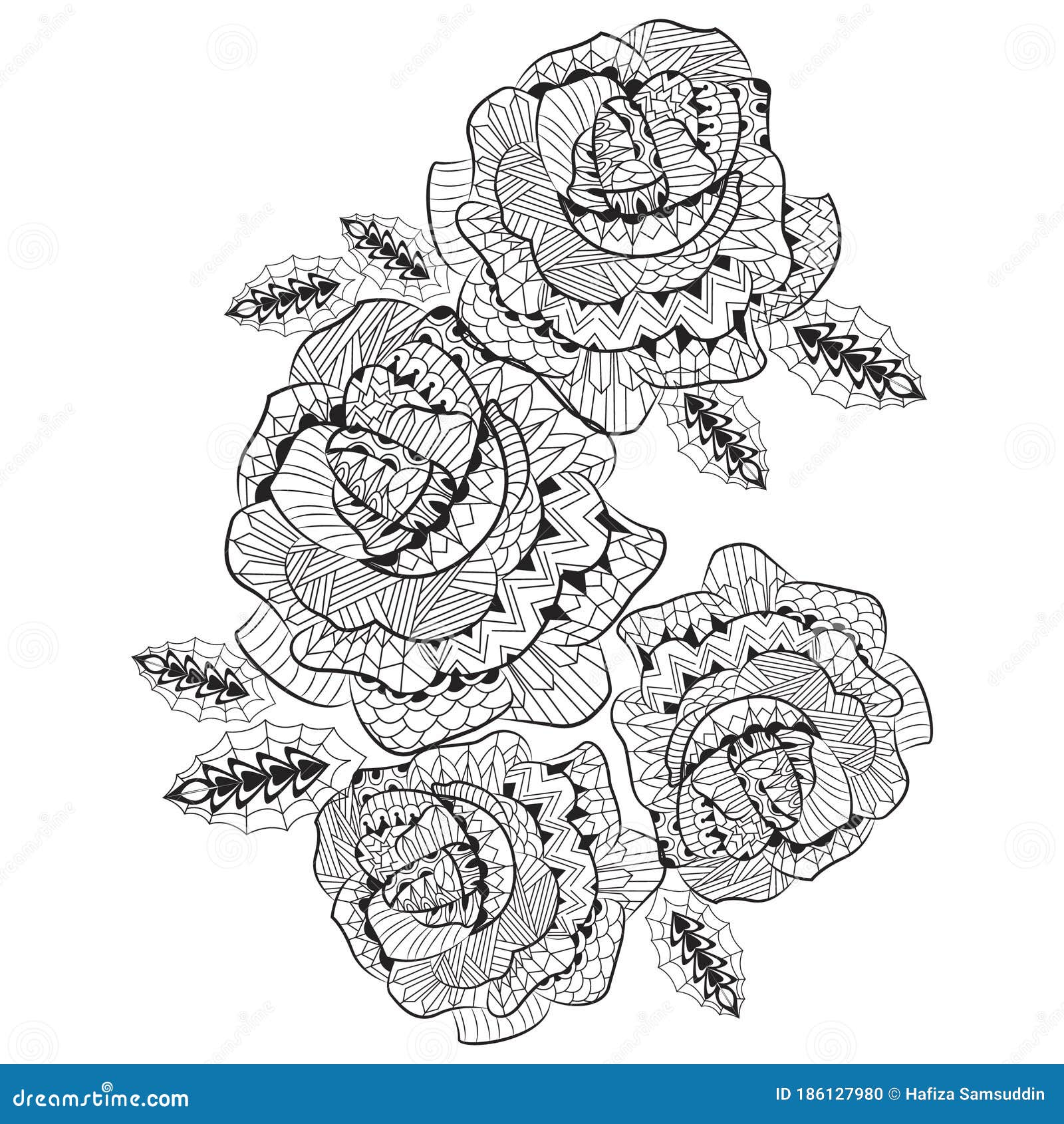 Intricate Roses Design. Vector Illustration Decorative Design Stock ...