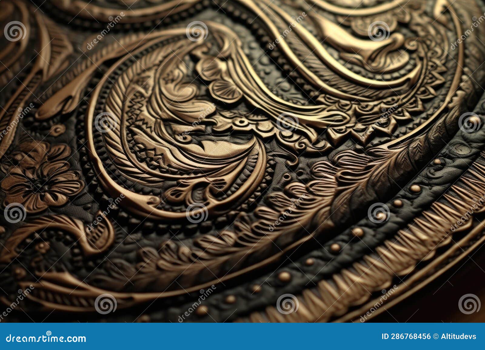 Intricate Saddle Embossing Patterns Stock Photo - Image of design ...