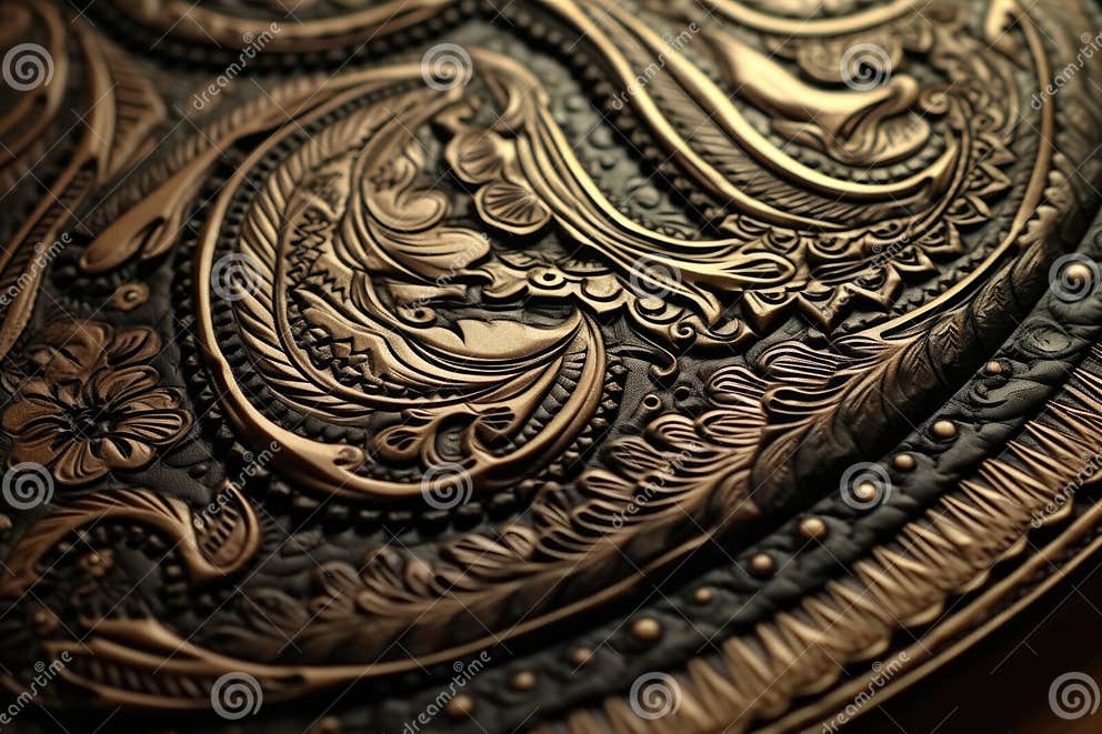 Intricate Saddle Embossing Patterns Stock Photo - Image of design ...