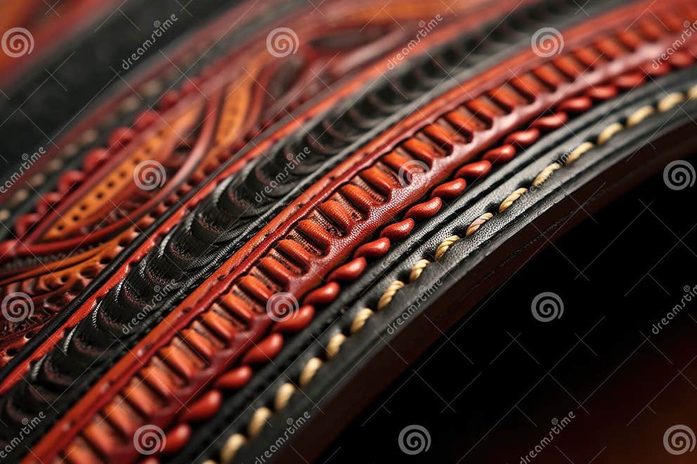 Intricate Saddle Stitching Details Stock Illustration - Illustration of ...